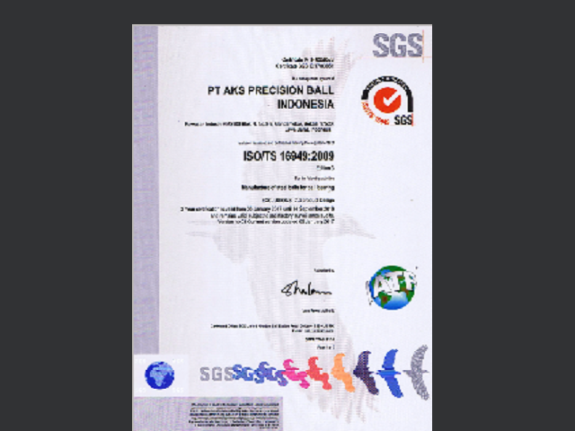 PT AKS Precision Ball Indonesia | Penghargaan