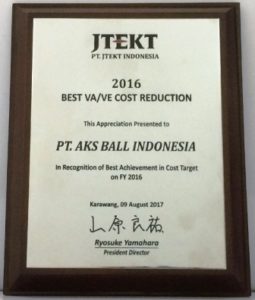 PT AKS Precision Ball Indonesia | Awarded BEST VA/VE COST REDUCTION ...